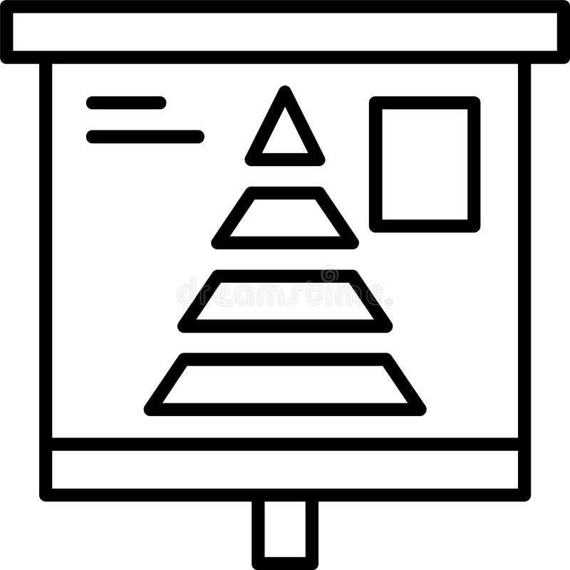 Pyramid Chart Presentation Outline Icon Stock Vector - Illustration of ...
