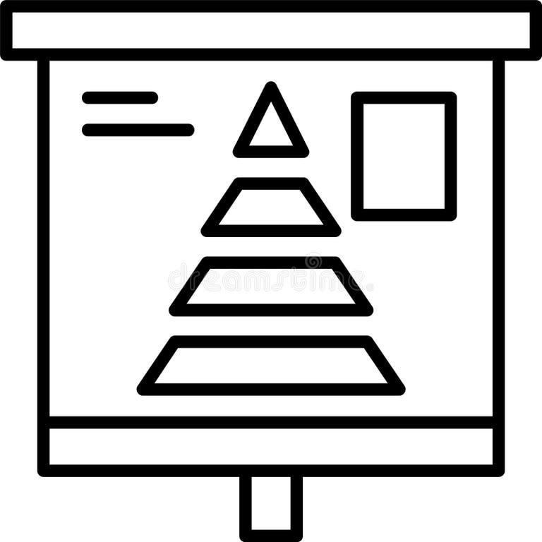 Pyramid Chart Presentation Outline Icon Stock Vector - Illustration of ...