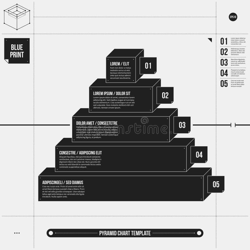 Pyramid chart template stock vector. Illustration of drawing - 86099761