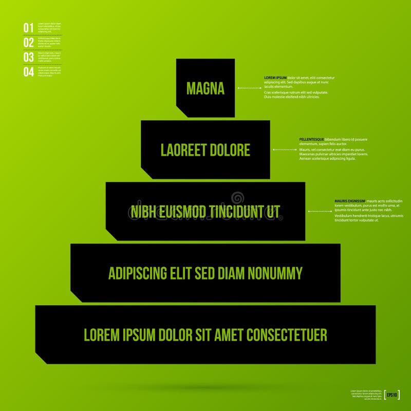 Layered Pyramid Chart Diagram in Flat Style Stock Vector - Illustration ...