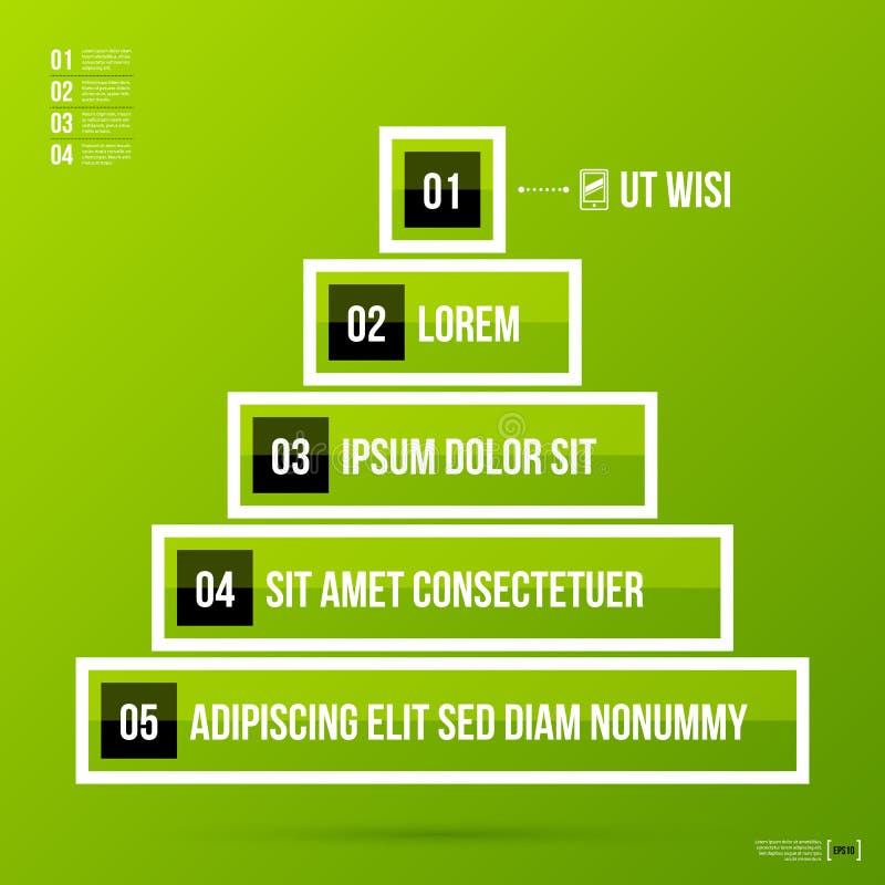 Green Pyramid with Three Numbered Choices Stock Vector - Illustration ...