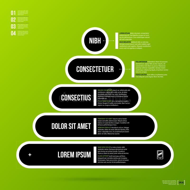 Green Pyramid with Three Numbered Choices Stock Vector - Illustration ...