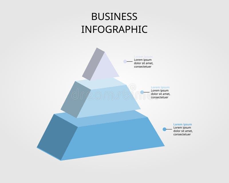 Pyramid Chart Template for Infographic for Presentation for 3 Element ...