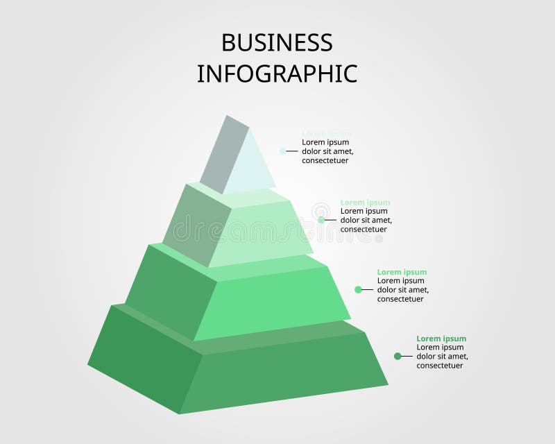 Pyramid Chart Template for Infographic for Presentation for 4 Element ...