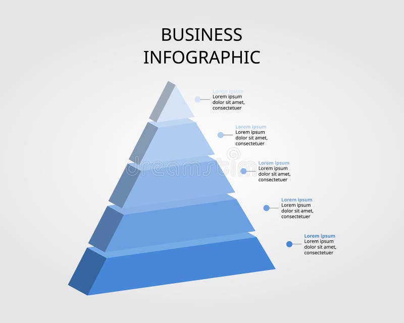 Pyramid Chart Template for Infographic for Presentation for 5 Element ...