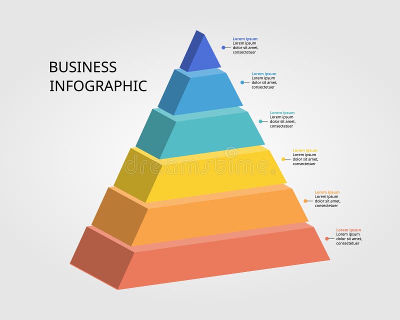 Pyramid Chart Template for Infographic for Presentation for 6 Element ...