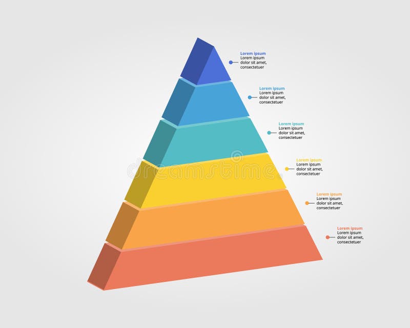 Pyramid Chart Template for Infographic for Presentation for 6 Element ...