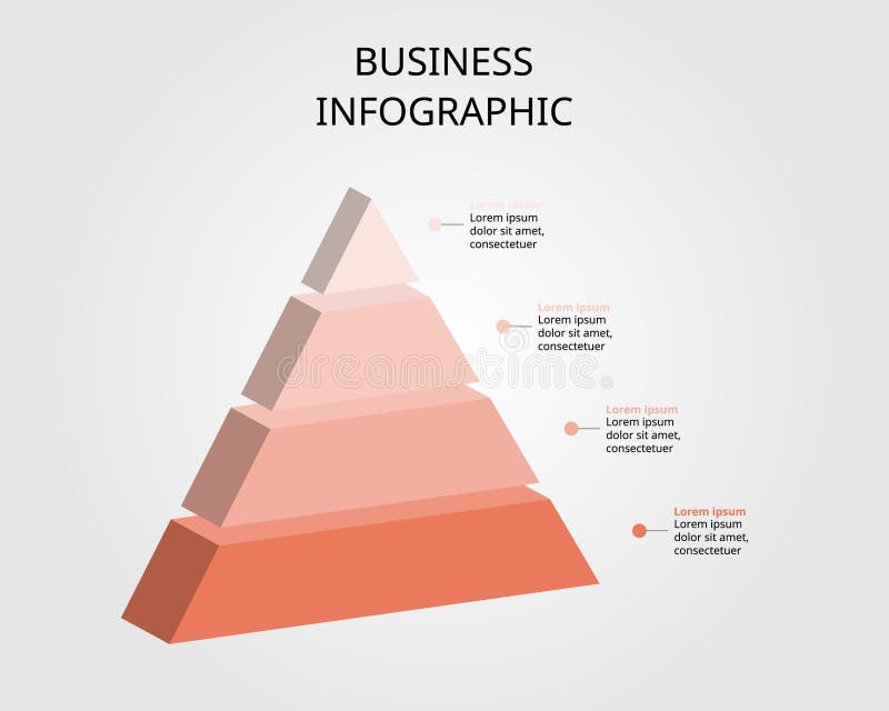 Pyramid Chart Template for Infographic for Presentation for 4 Element ...
