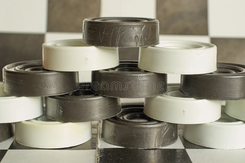 Pyramid Checkers on Chessboard Stock Photo - Image of lines, area: 82813966