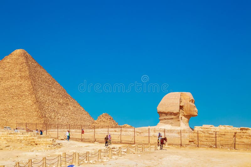 Pyramid of Cheops and the Great Sphinx. Great Egyptian Pyramids ...
