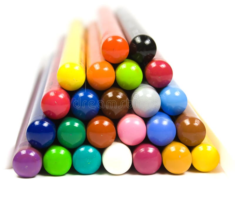 Pyramid from Children S Color Pencils Stock Image - Image of close ...
