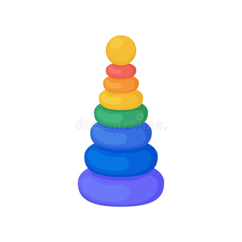 Pyramid. Children S Logic Puzzle Game. Multi-colored Pyramid Toy Stock ...