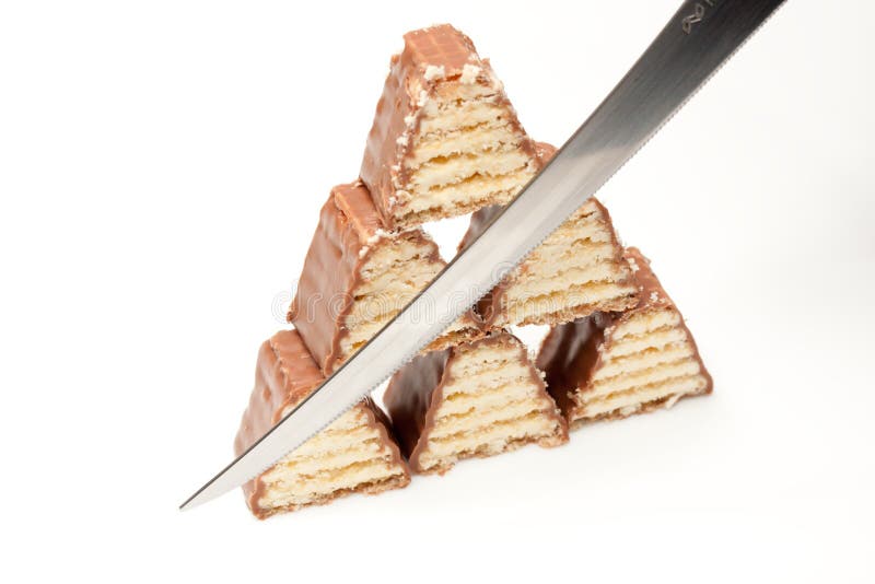 Pyramid of chocolate stock photo. Image of close, black - 22388744