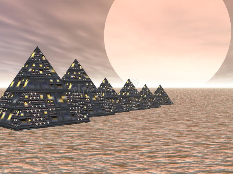 Pyramid City stock illustration. Illustration of grey, tall - 423084