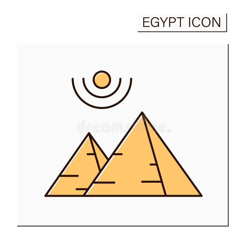 Pyramid color icon stock vector. Illustration of desert - 227831520