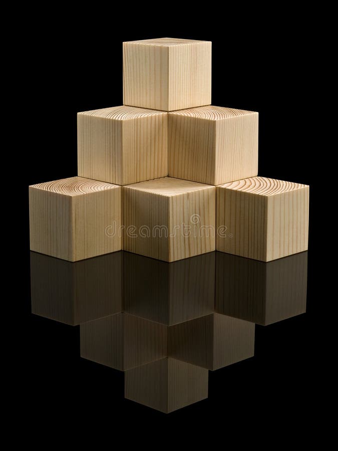 Pyramid Combined from Ten Wooden Cubes Stock Photo - Image of close ...