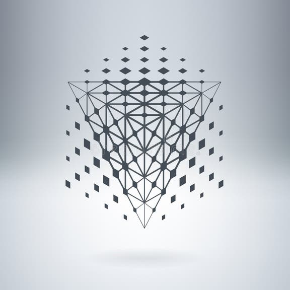 Pyramid with Connected Lines and Dots Stock Vector - Illustration of ...