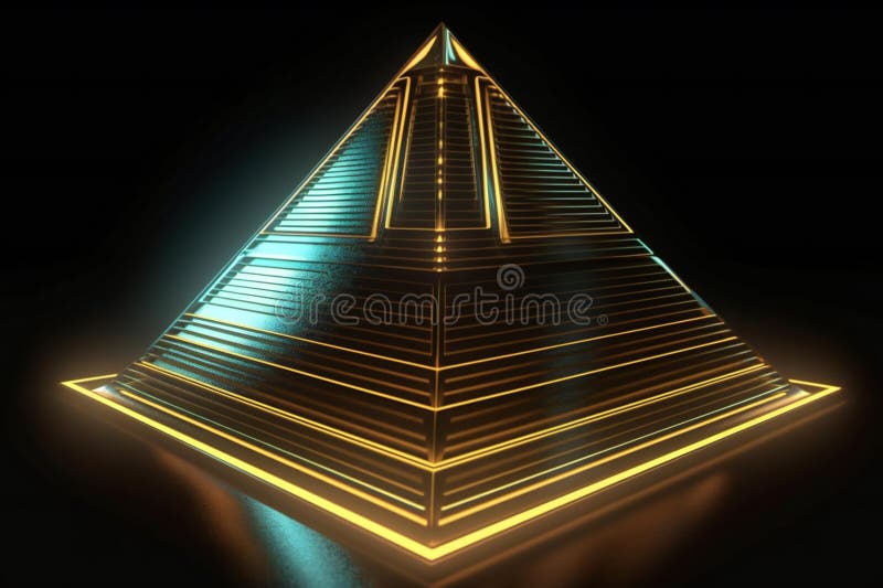 Illustration of a Pyramid on a White Background with a Shadow Stock ...