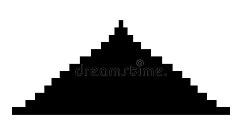 Pyramid Consisting of Horizontal Rectangles. Black Silhouette. Triangle ...
