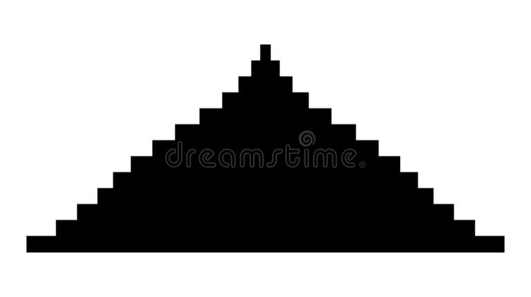 Pyramid Consisting of Horizontal Rectangles. Black Silhouette. Triangle ...