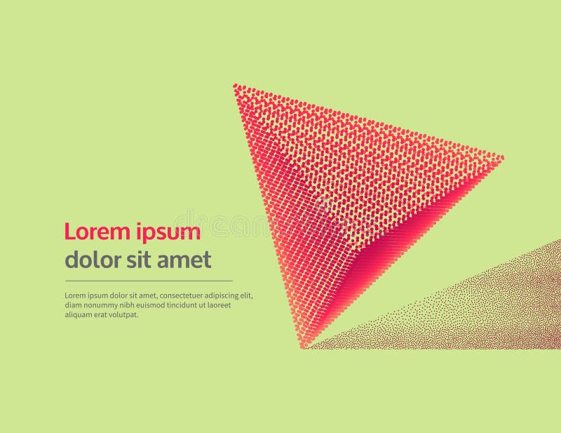 Pyramid Consisting of Small Particles. Cover Design Template. Object ...