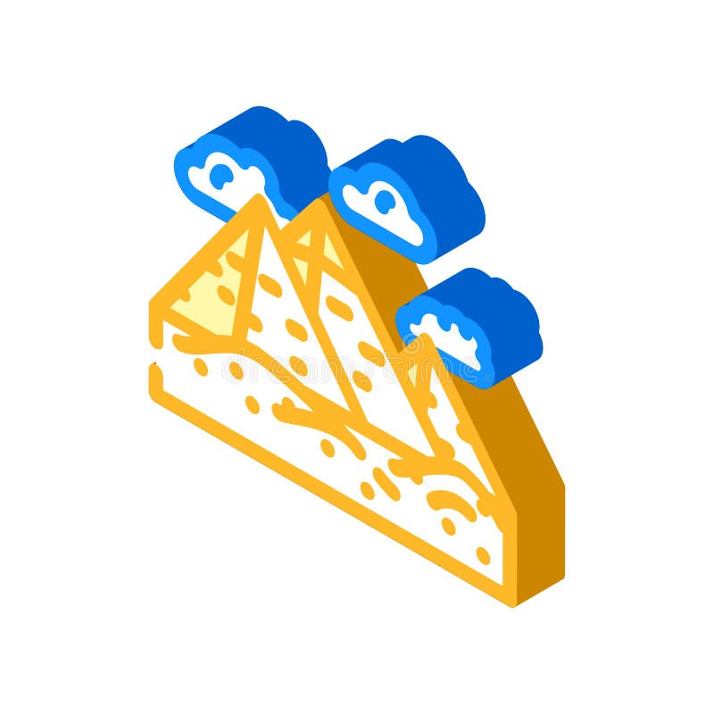 Pyramid Construction Isometric Icon Vector Illustration Stock Vector ...