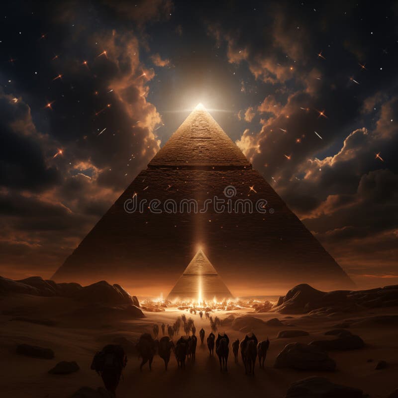 Pyramid is covered in sand stock illustration. Illustration of pyramid ...