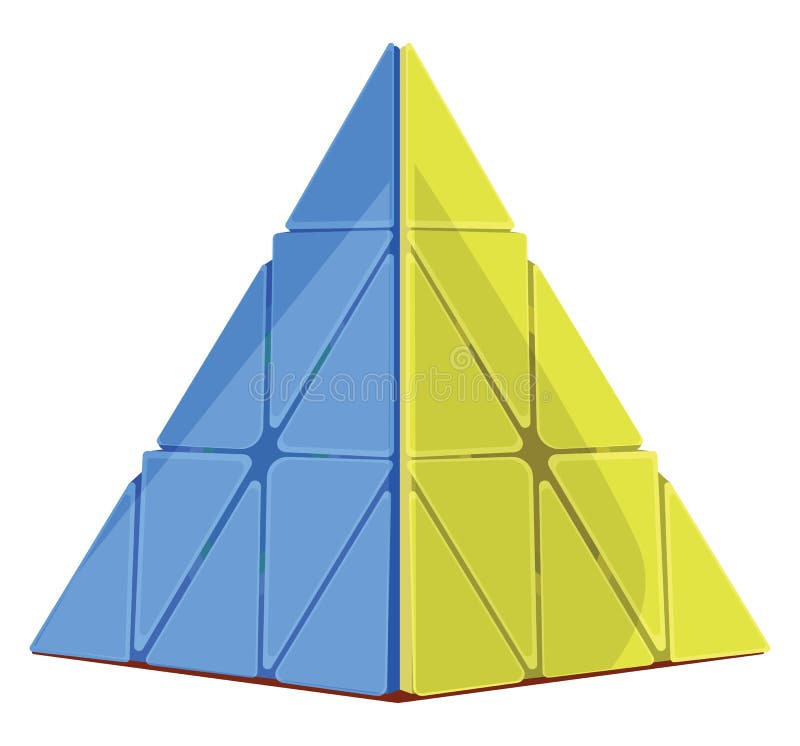 Pyramid cube, icon stock vector. Illustration of line - 261377705