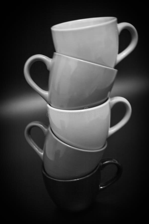 A Pyramid of Cups for Coffee or Tea for Guests Stock Image - Image of ...