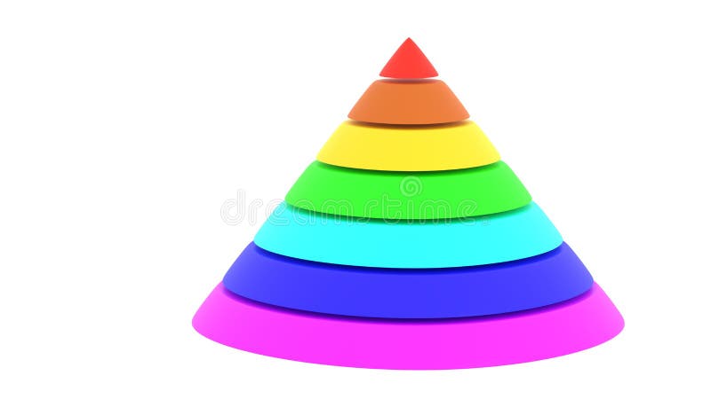Pyramid Cylyndric Chart Rainbow Color 3d Illustration Stock ...