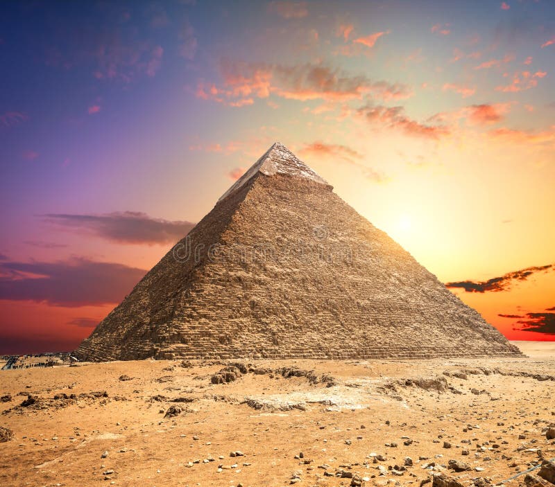 Pyramid in desert stock photo. Image of destination - 152546260