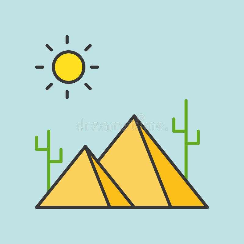 Pyramid in desert stock vector. Illustration of desert - 115436537