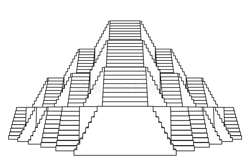 Pyramid Design Construction Front View Line Drawing Stock Vector ...