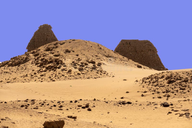 A Pyramid Destroyed Beyond Recognition in the Foreground, Two Restored ...