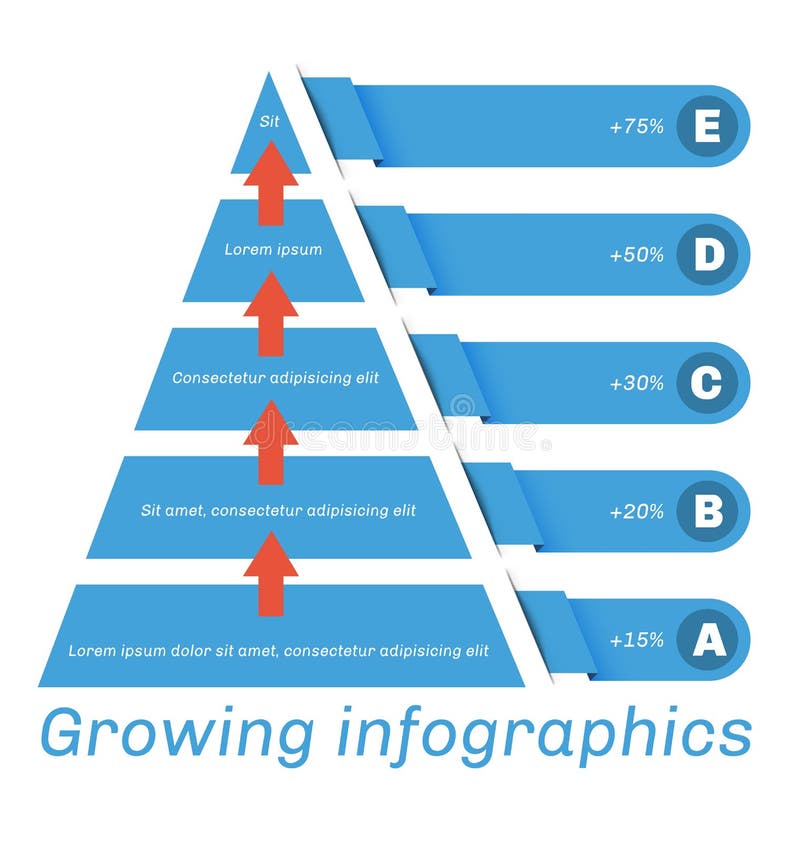 Pyramid Diagram with Arrows Stock Vector - Illustration of diagram ...