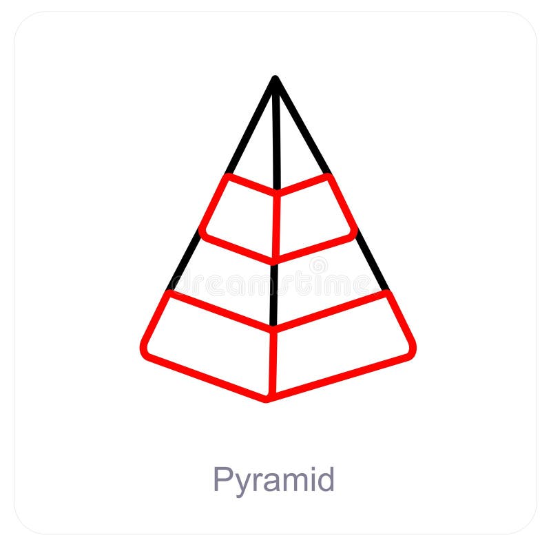 Pyramid and Diagram Icon Concept Stock Illustration - Illustration of ...