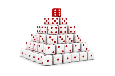 Pyramid of dice stock illustration. Illustration of counting - 4876713