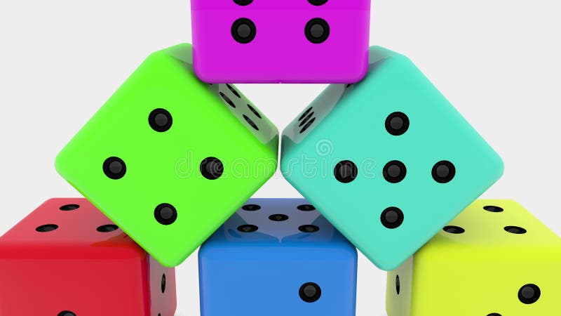 Pyramid of Dice in Various Colors Stock Video - Video of moving, golden ...