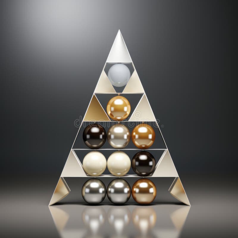 A Pyramid of Different Colored Balls on Top of Each Other. Generative ...