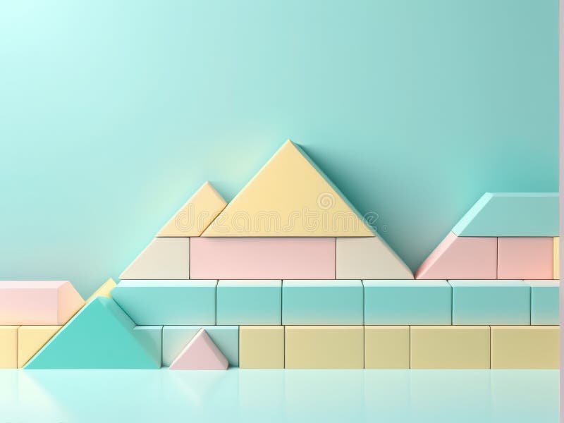 Pyramid with Different Colored Cubes Stock Illustration - Illustration ...