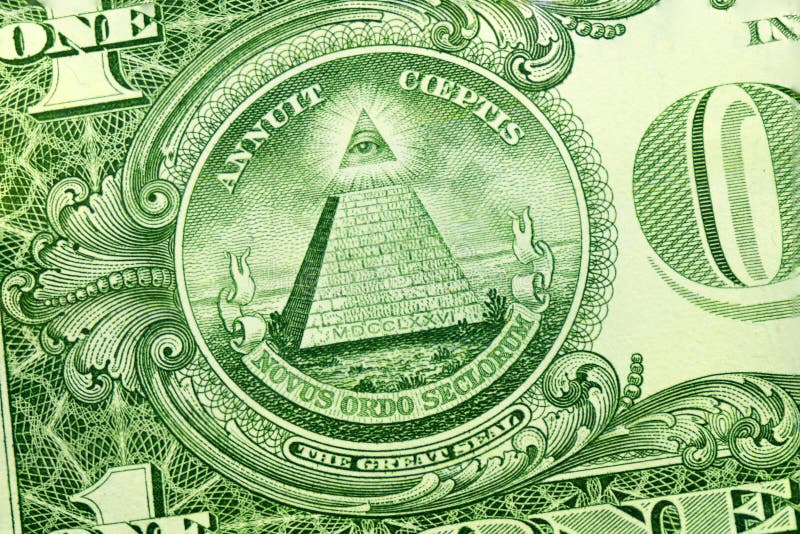 Pyramid on the One Dollar Bill Stock Image - Image of bill, commerce ...
