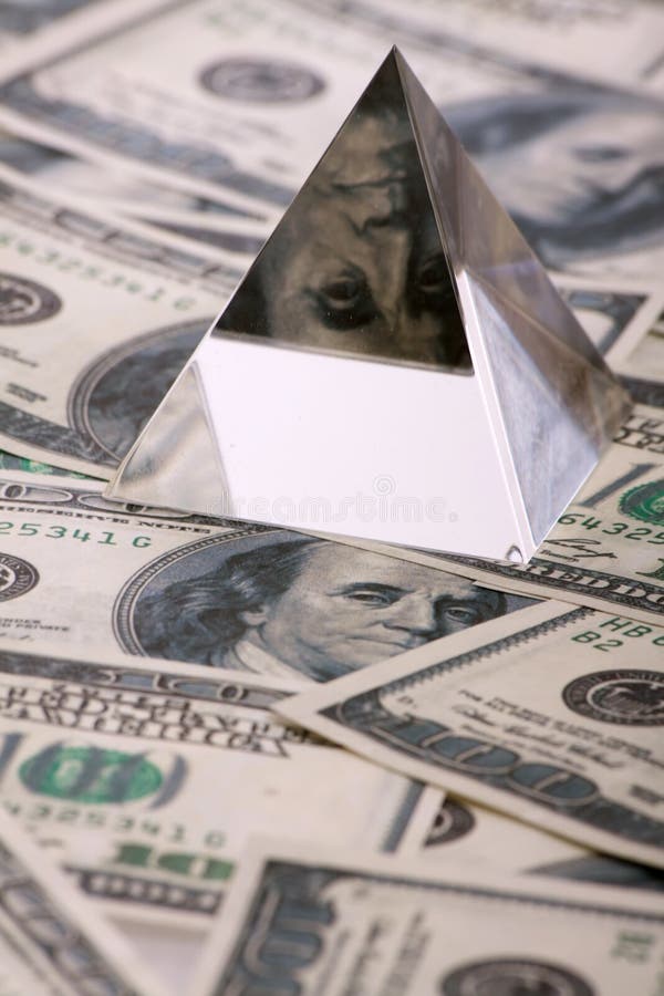 Pyramid on dollars. stock image. Image of decline, benjamin - 18281255
