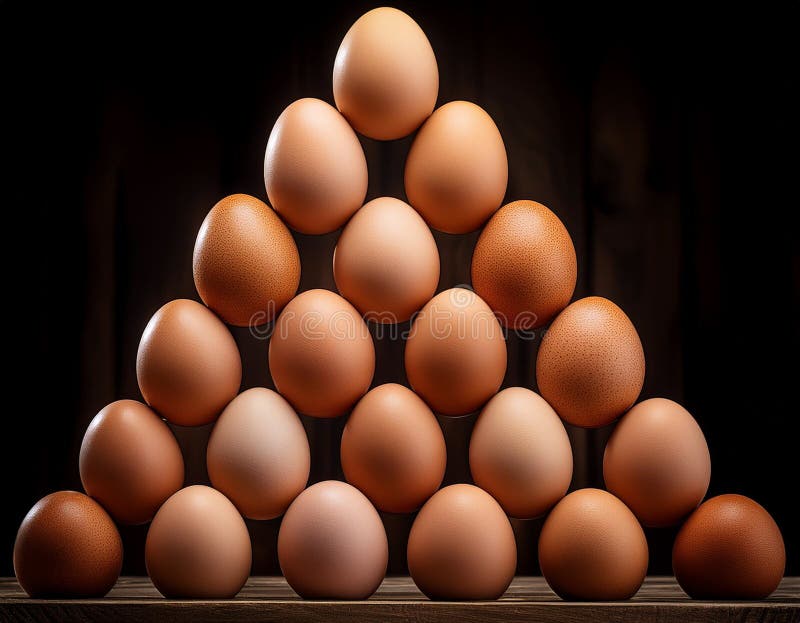 Pyramid of Eggs Stacked Carefully, Symbolizing Balance and Teamwork in ...