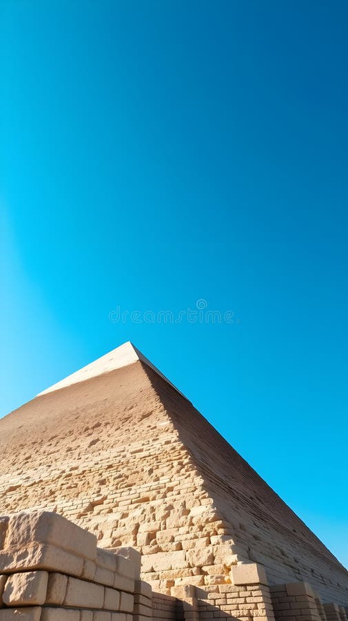 A Pyramid in Egypt Under a Blue Sky Stock Illustration - Illustration ...