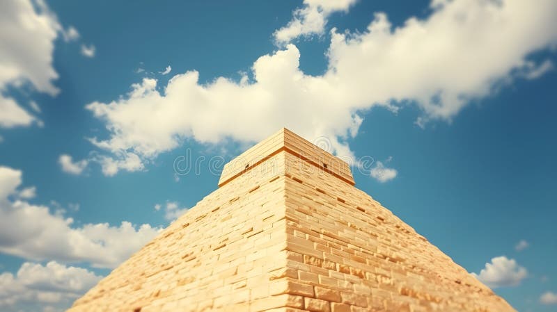 A Pyramid in Egypt Under a Blue Sky Stock Illustration - Illustration ...