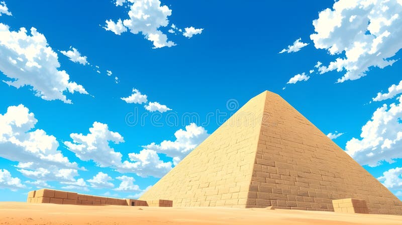 A Pyramid in Egypt Under a Blue Sky Stock Illustration - Illustration ...