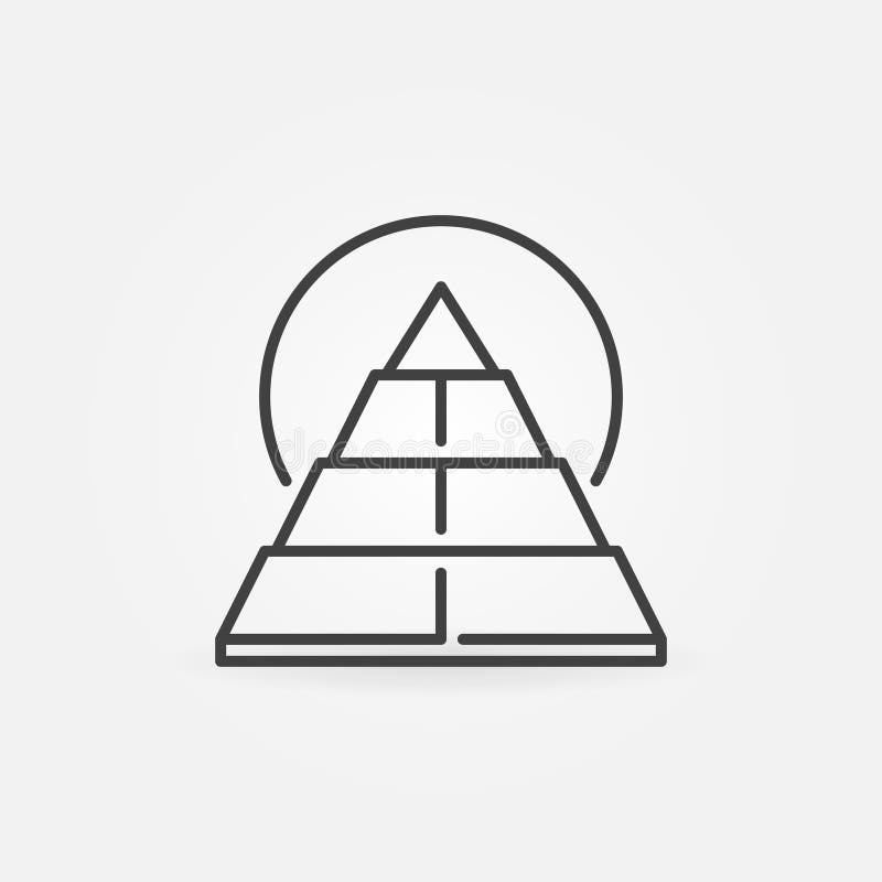 Pyramid and Egyptian Sun Vector Concept Linear Icon Stock Vector ...