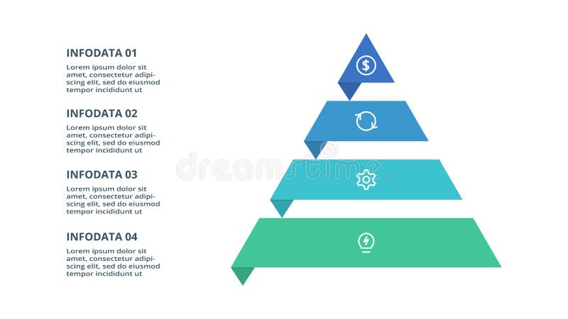 Pyramid with 4 Elements, Infographic Template for Web, Business ...