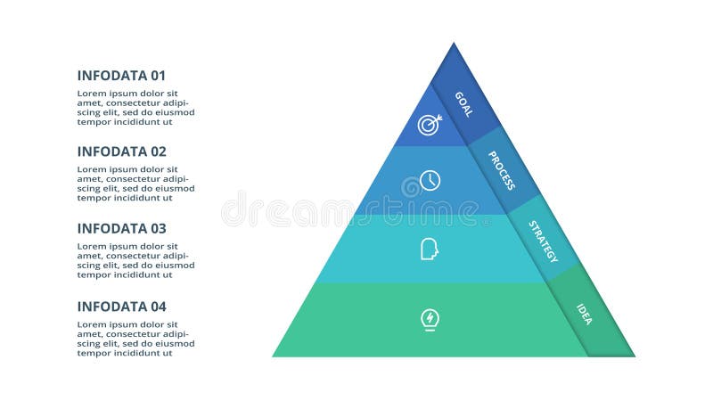 Pyramid with 4 Elements, Infographic Template for Web, Business ...