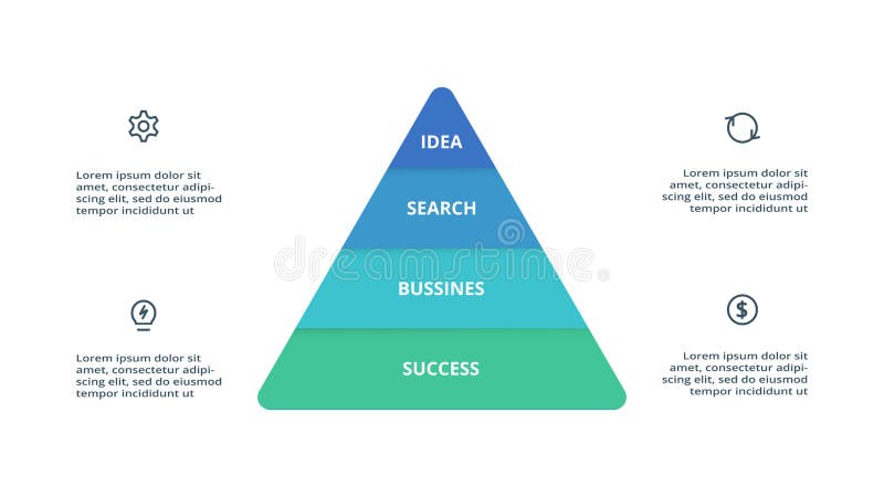 Pyramid with 4 Elements, Infographic Template for Web, Business ...